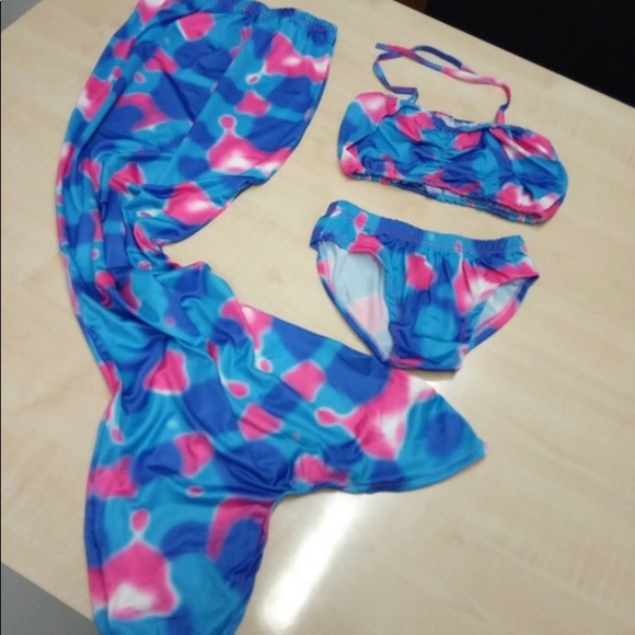 Swim | New 3 Pc Mermaid Bathing Suit Costume W Tail | Poshmark